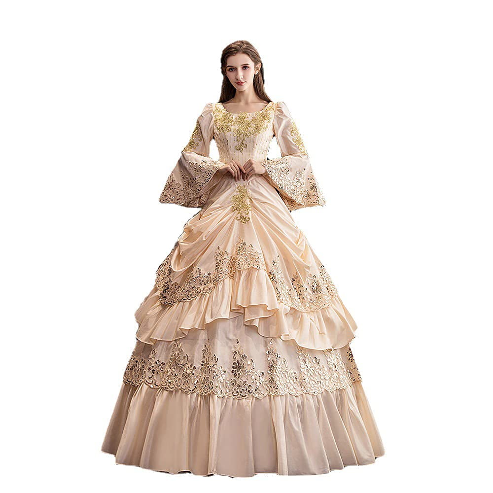 Women's Rococo Ball Gown Printing Long Gothic Victorian Dress - Walmart.com