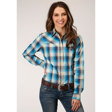 Roper Western Shirt Womens L/S Solid Poplin Black 03-050-0265-1017 BL ...