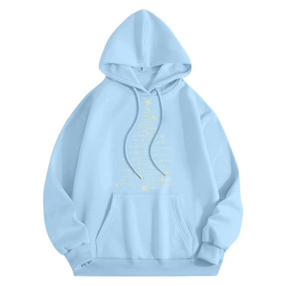 Women's Round Neck Long Sleeve Casual Printed Top Hooded Sweatshirt ...