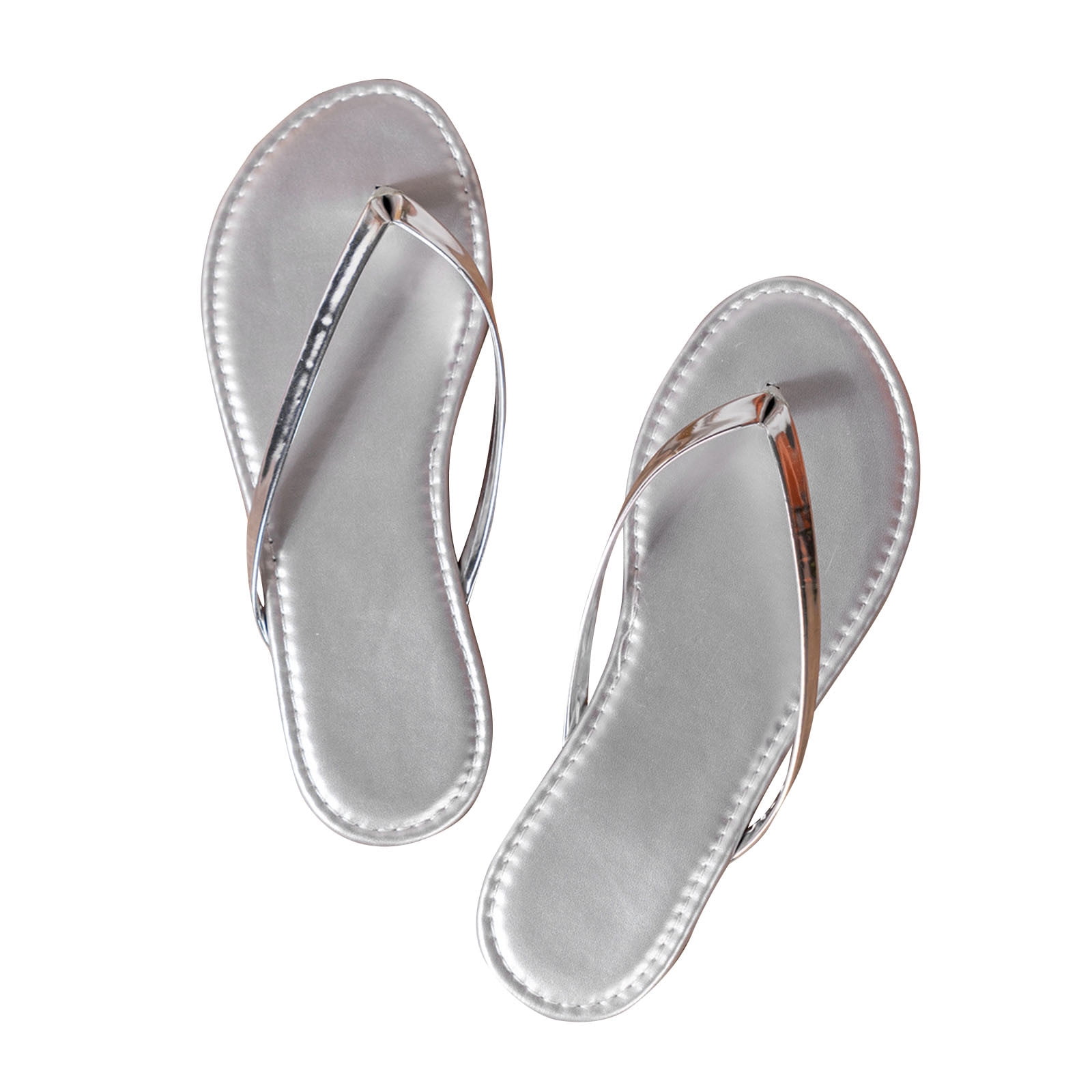 Women's Round Open Toe Flip Flop Minimalist Thong Flat Sandals Slide On ...