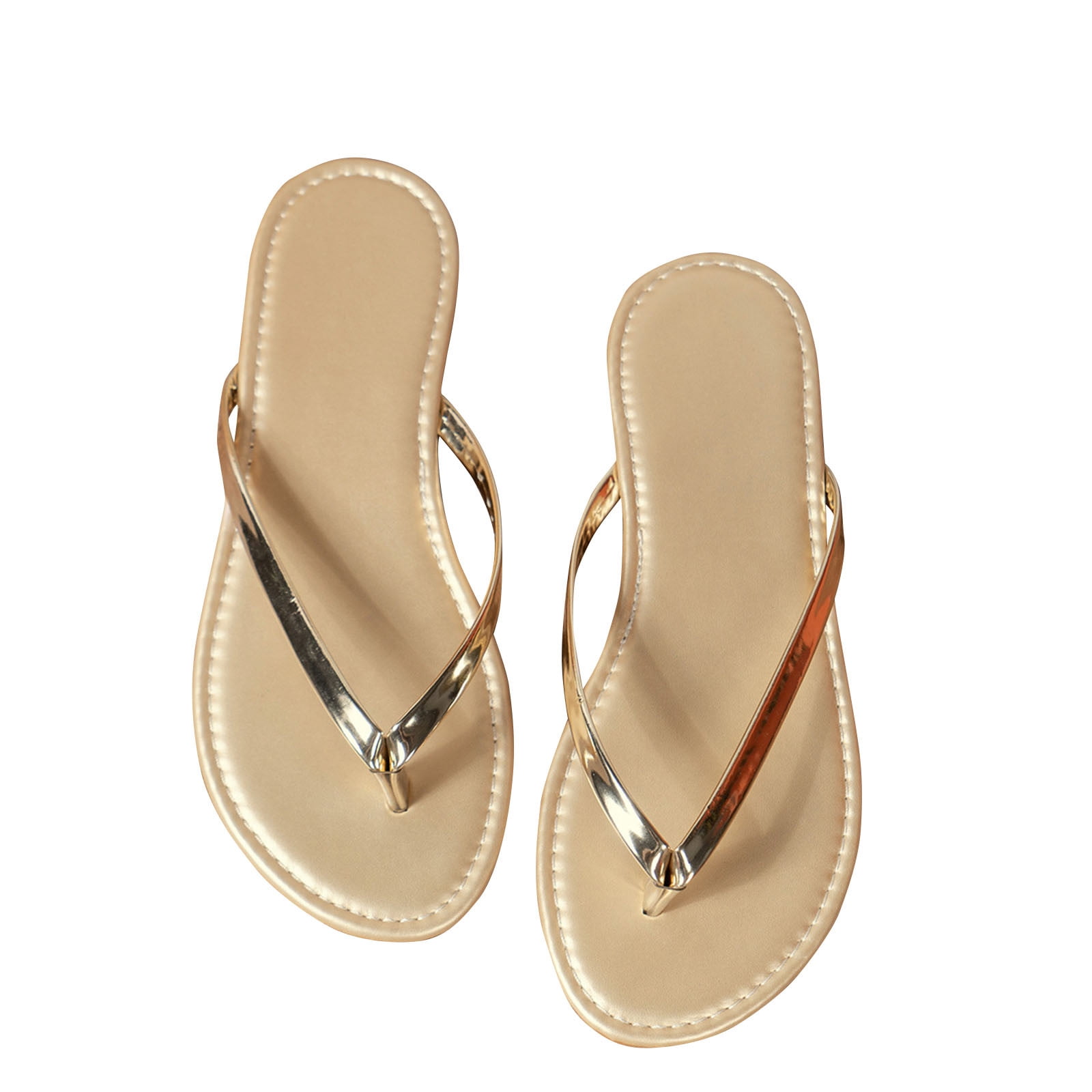 Women's Round Open Toe Flip Flop Minimalist Thong Flat Sandals Slide On ...