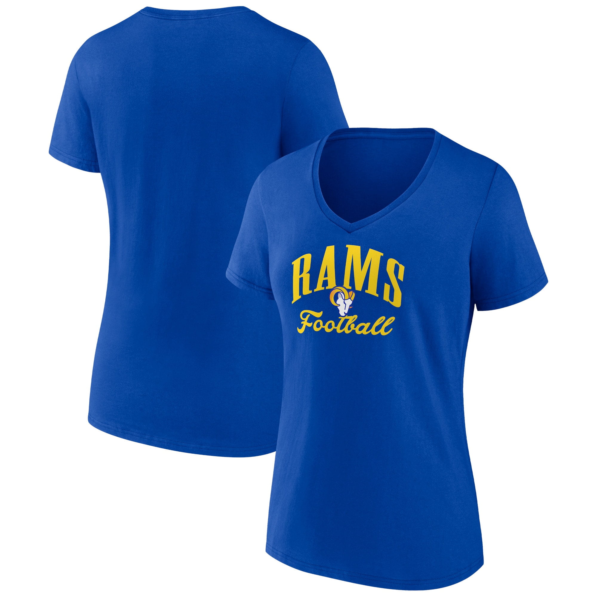Women's Royal Los Angeles Rams Victory Script V-Neck T-Shirt - Walmart.com