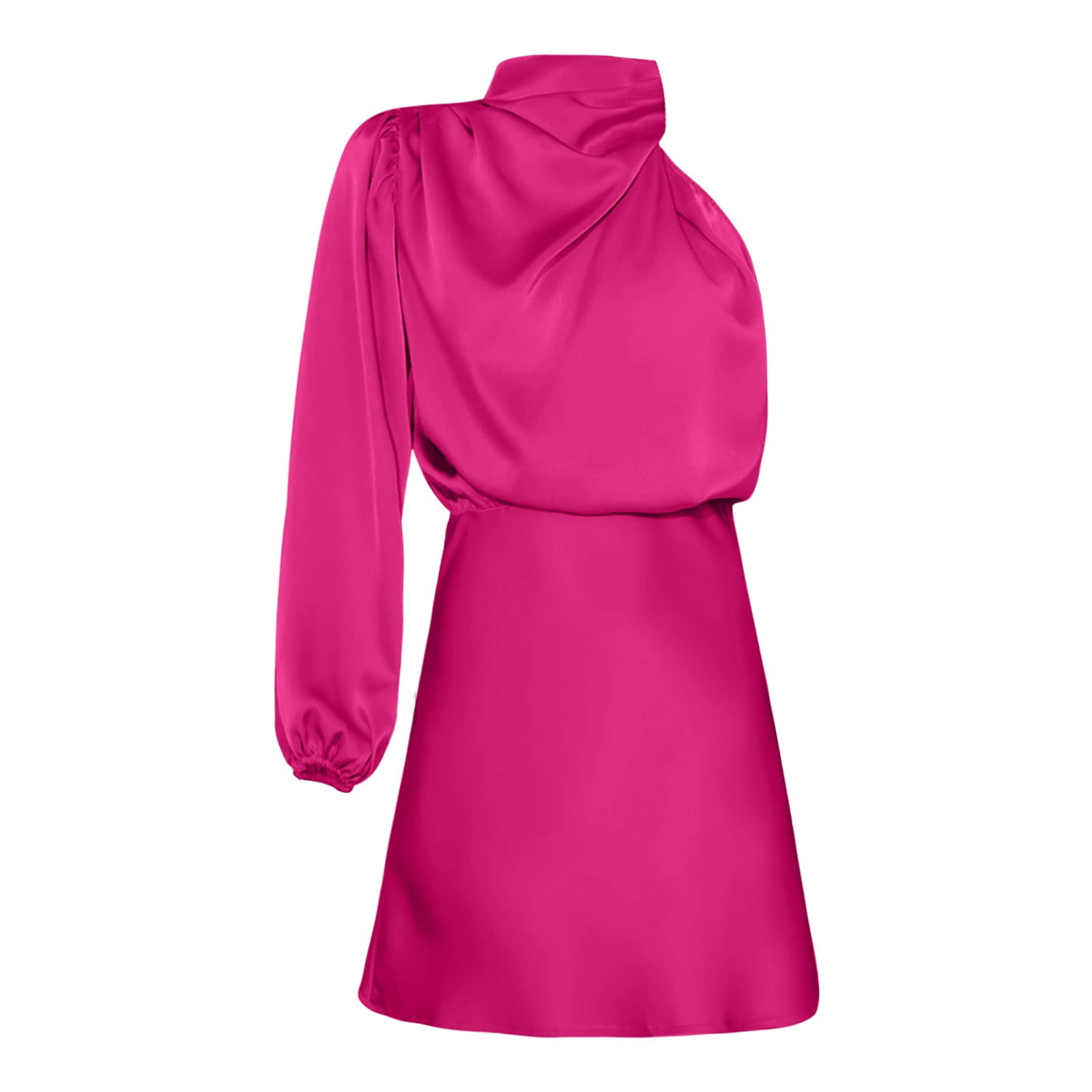 Women's Ruched Bodycon Dress 2024 Summer One Shoulder Sleeveless Party ...