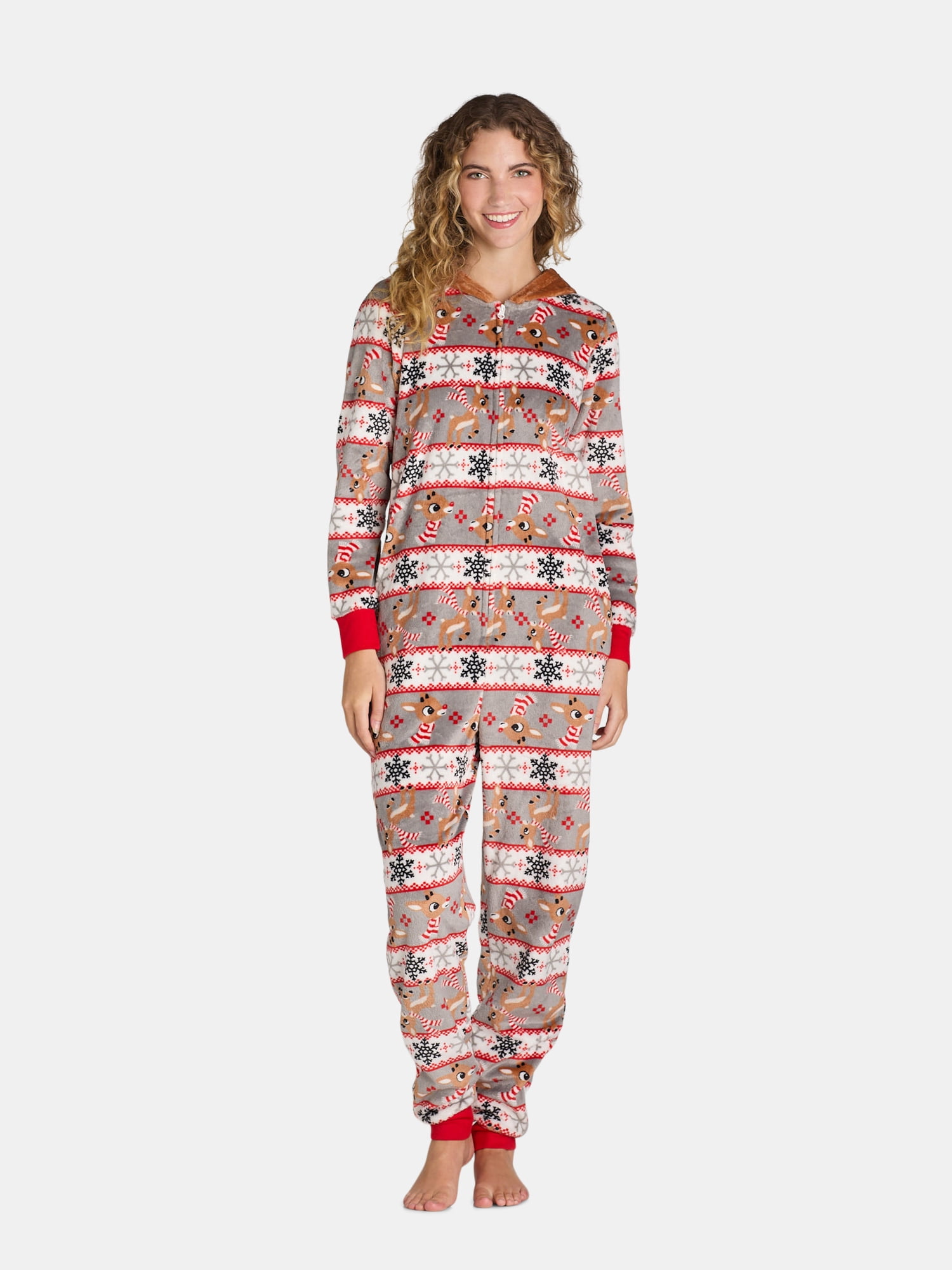 Women's Rudolph the Red-Nosed Reindeer Super Minky Union Suit, Sizes XS ...