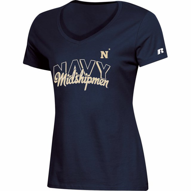 Women's Russell Navy Navy Midshipmen Arch V-Neck T-Shirt - Walmart.com