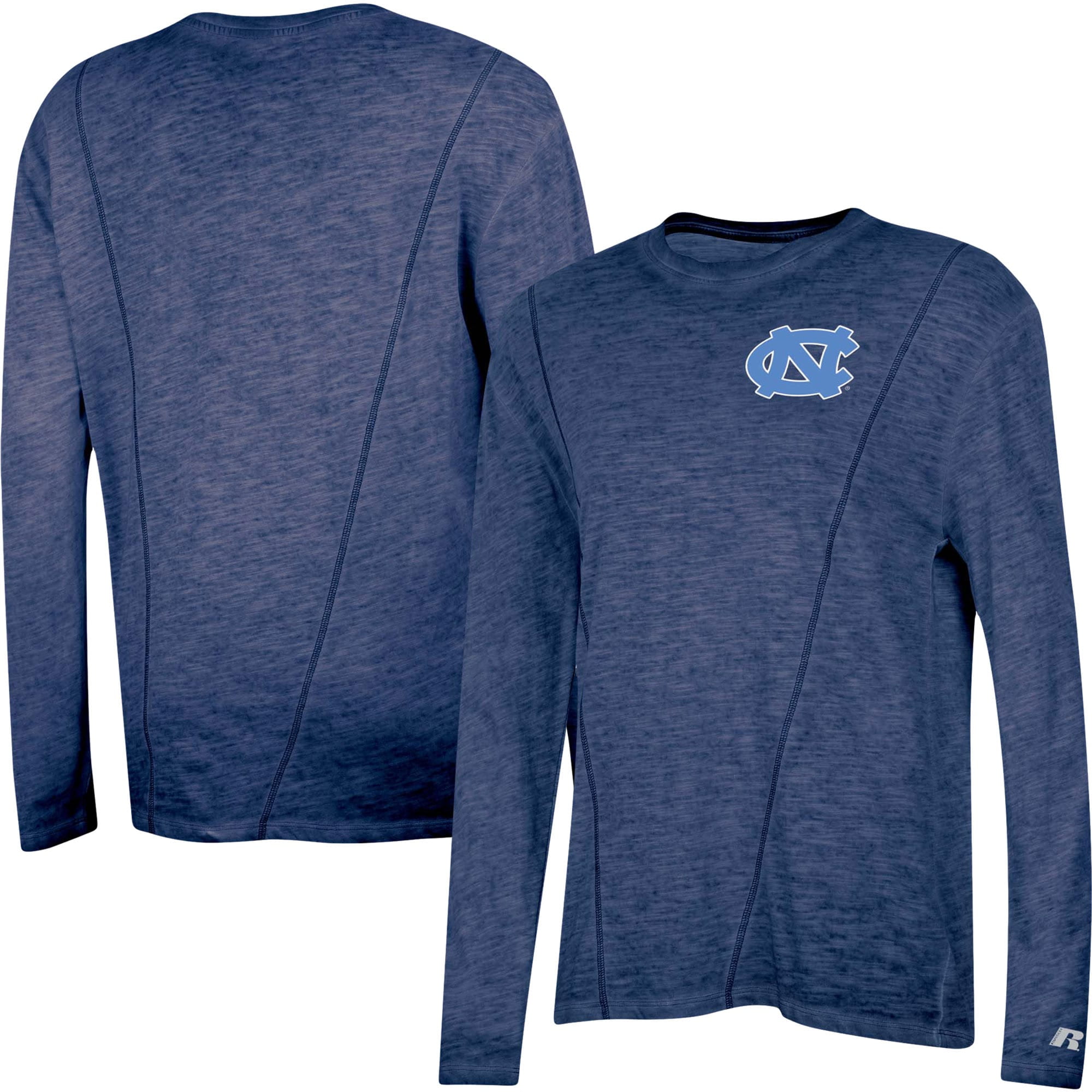 Women's Russell Heathered Navy North Carolina Tar Heels Boxy Long ...