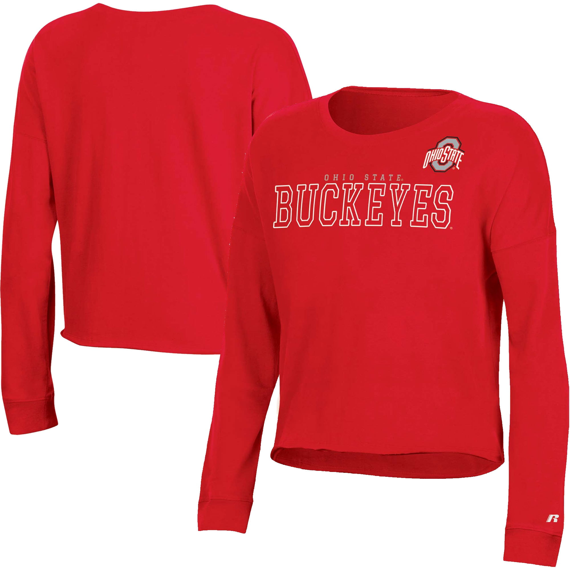 Russell Athletic Women's Ohio State Buckeyes Cropped Long Sleeve T ...