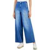 Women's Sailor Button Wide-Leg Jeans Rio Wash 12 - Walmart.com