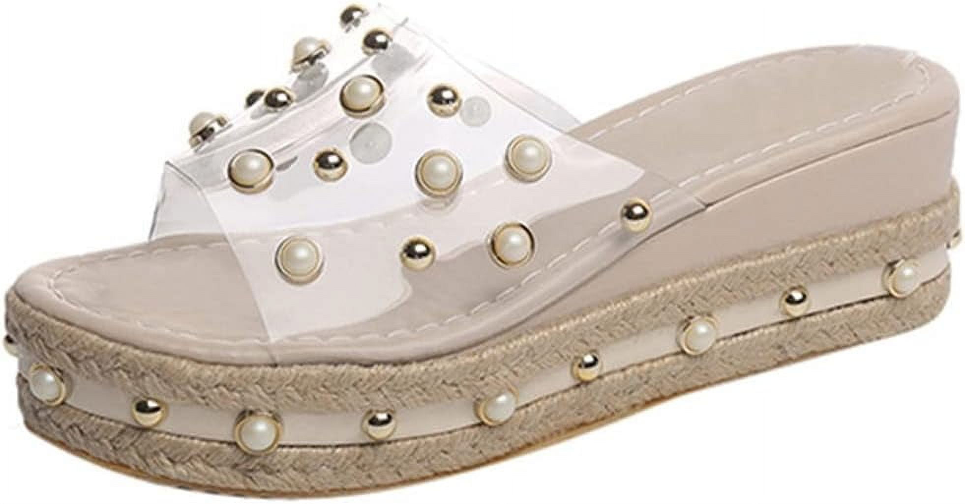 Women's Sandals Candy Slippers Transparent Platform Sandal On Pearl ...
