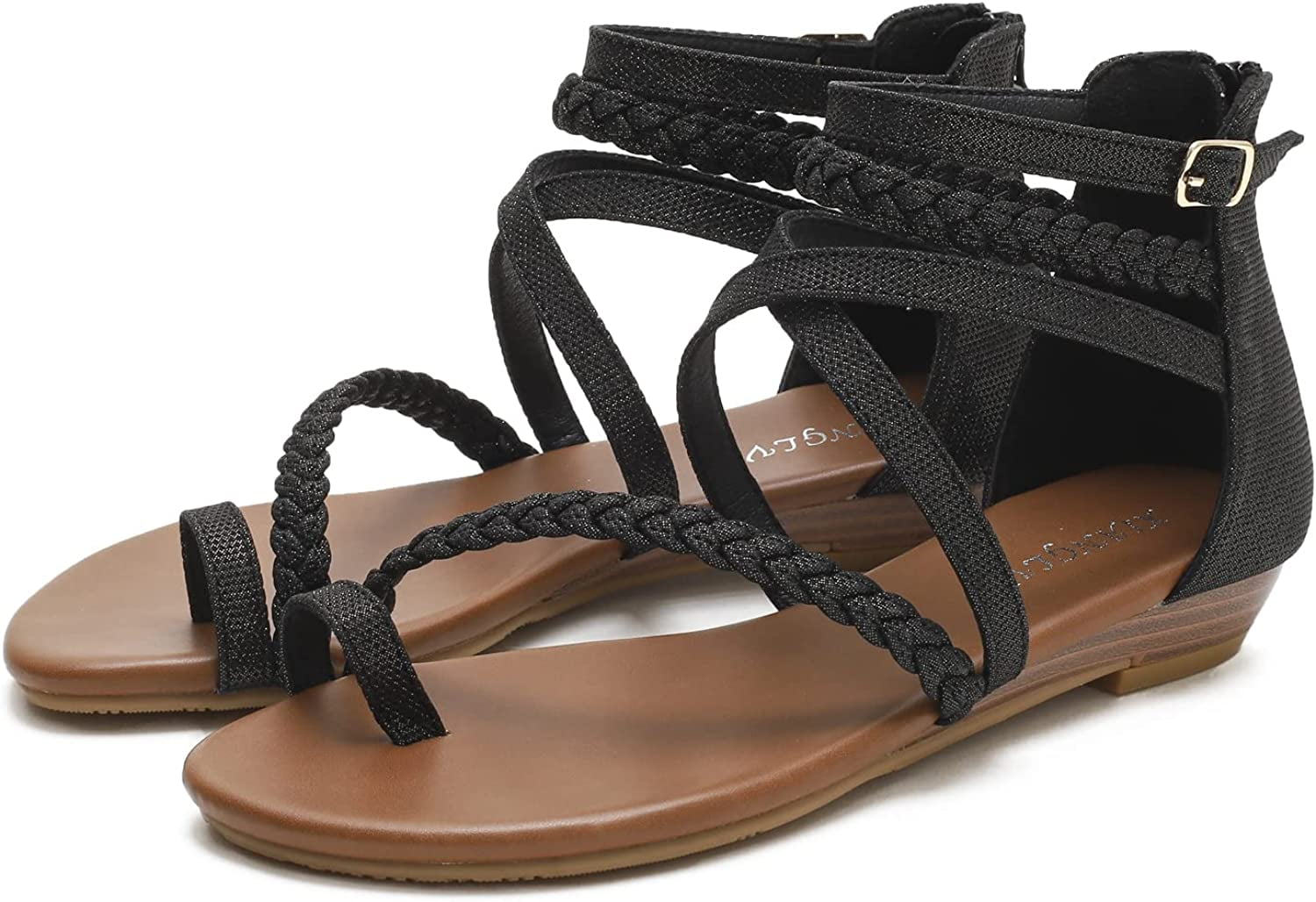 Women's Sandals Elastic Strappy String Thong Ankle Strap Flip Flops ...