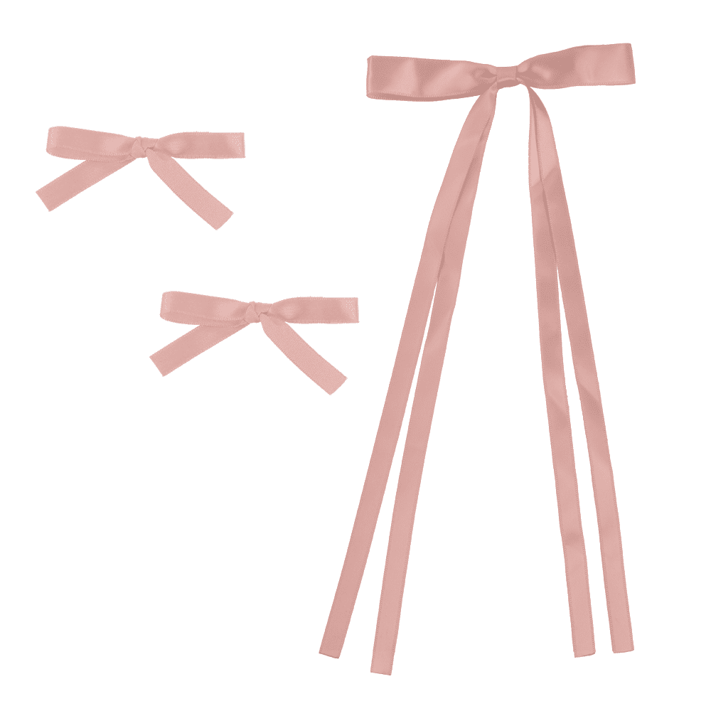 Women's Satin Hair Bows, Set of 3, 1 Hair Clip with Long Tails, 2 Hair ...