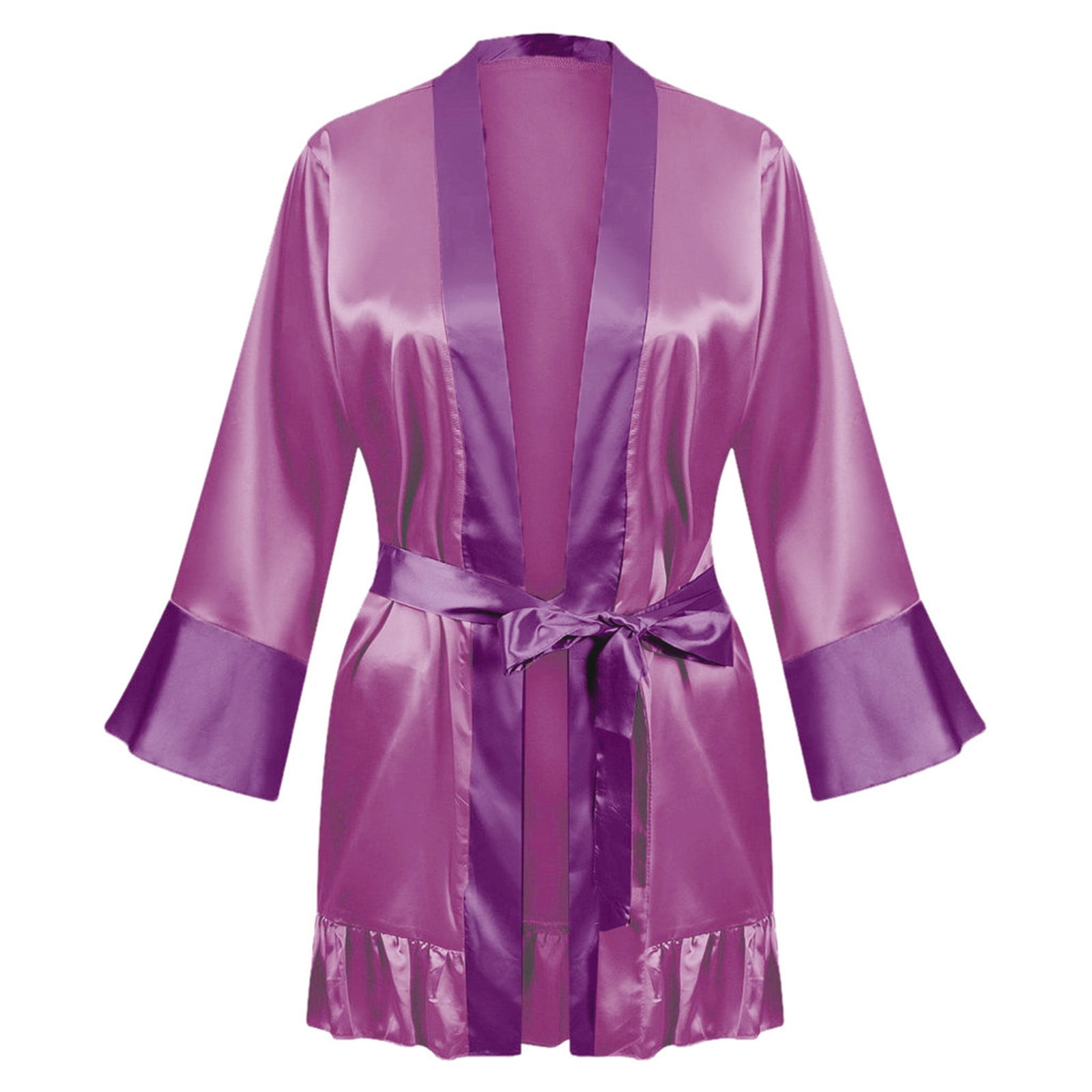 Women's Satin Robe Women's Nightgown Long Robe Nightwear Women Set ...