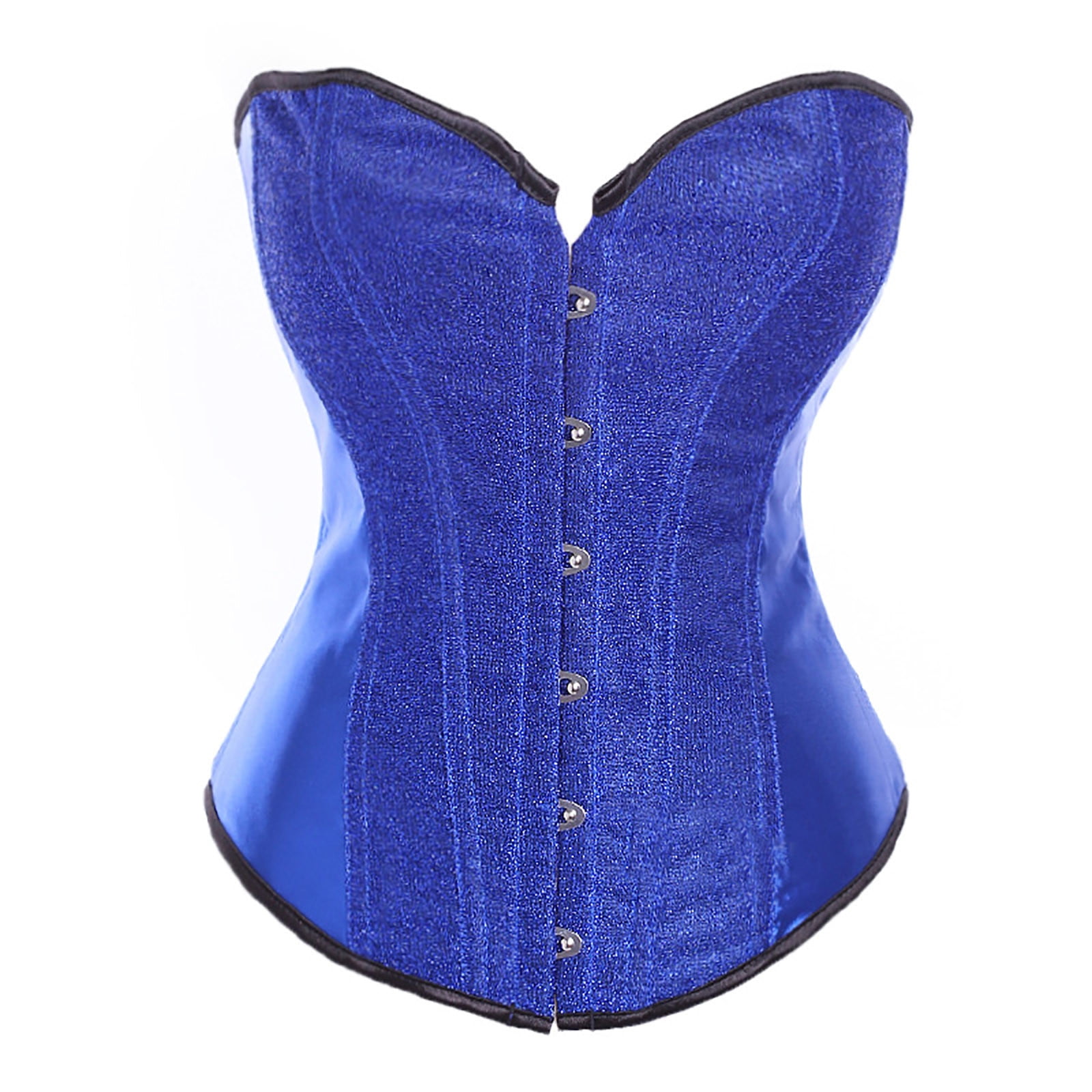 Women's Satin Underbust Corset Bustier Waist Training Cincher Plus Size ...