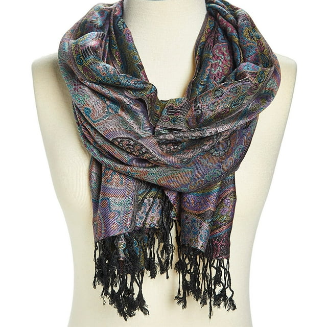 Women's Lightweight Long Scarf, Lady Pashmina Shawl Wrap, Paisley ...