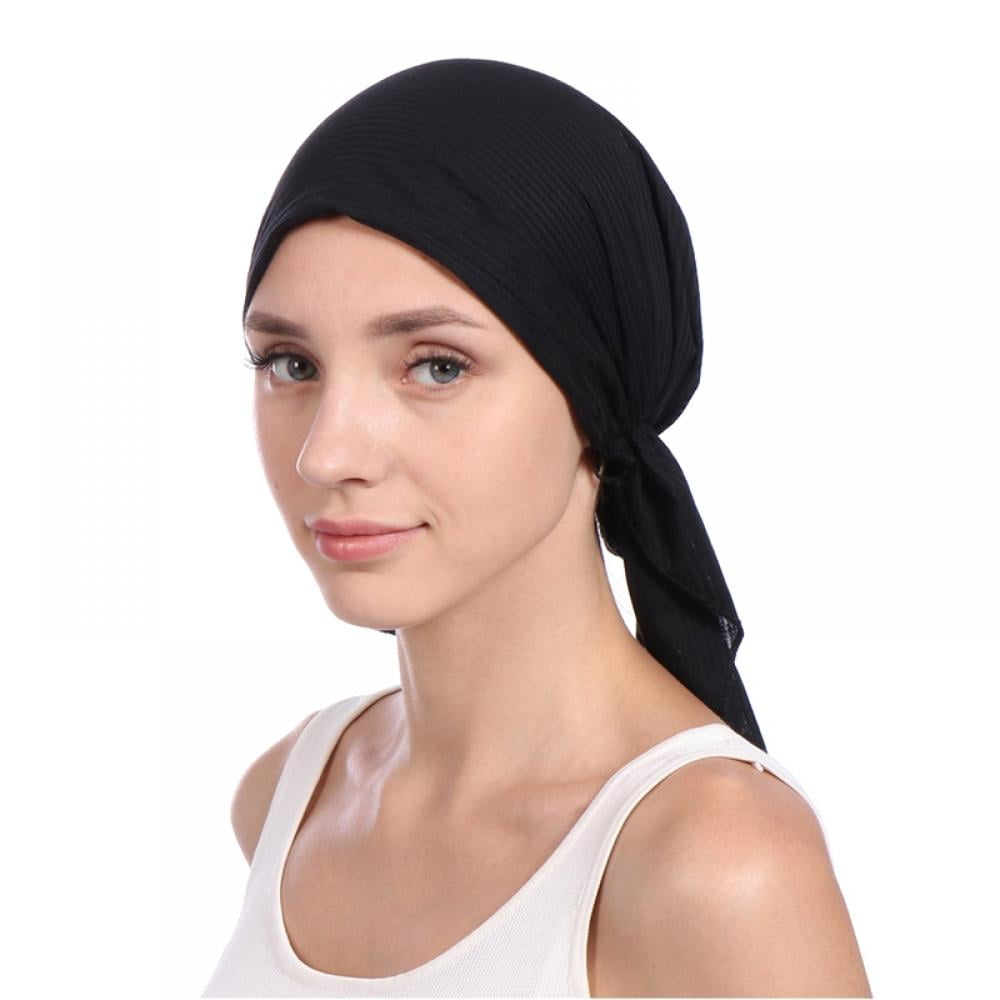 Women's Scarf Pre Tied Chemo Hat Beanie Turban Headwear for Cancer ...