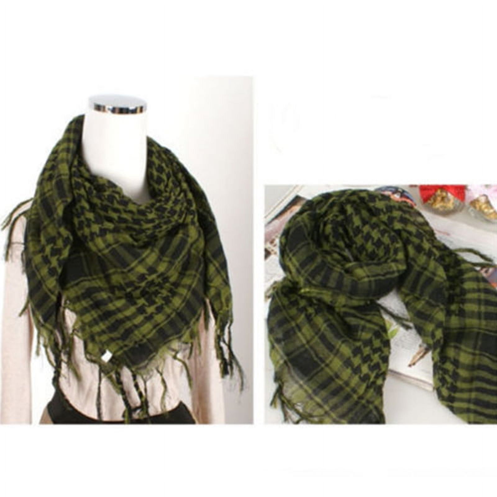 Women's Scarves Casual Plaid Cotton Muffler Keffiyeh Palestine Gird ...