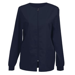 Fubu Women's Zip Front Warm-Up Scrub Jacket Medical Nursing Uniform ...