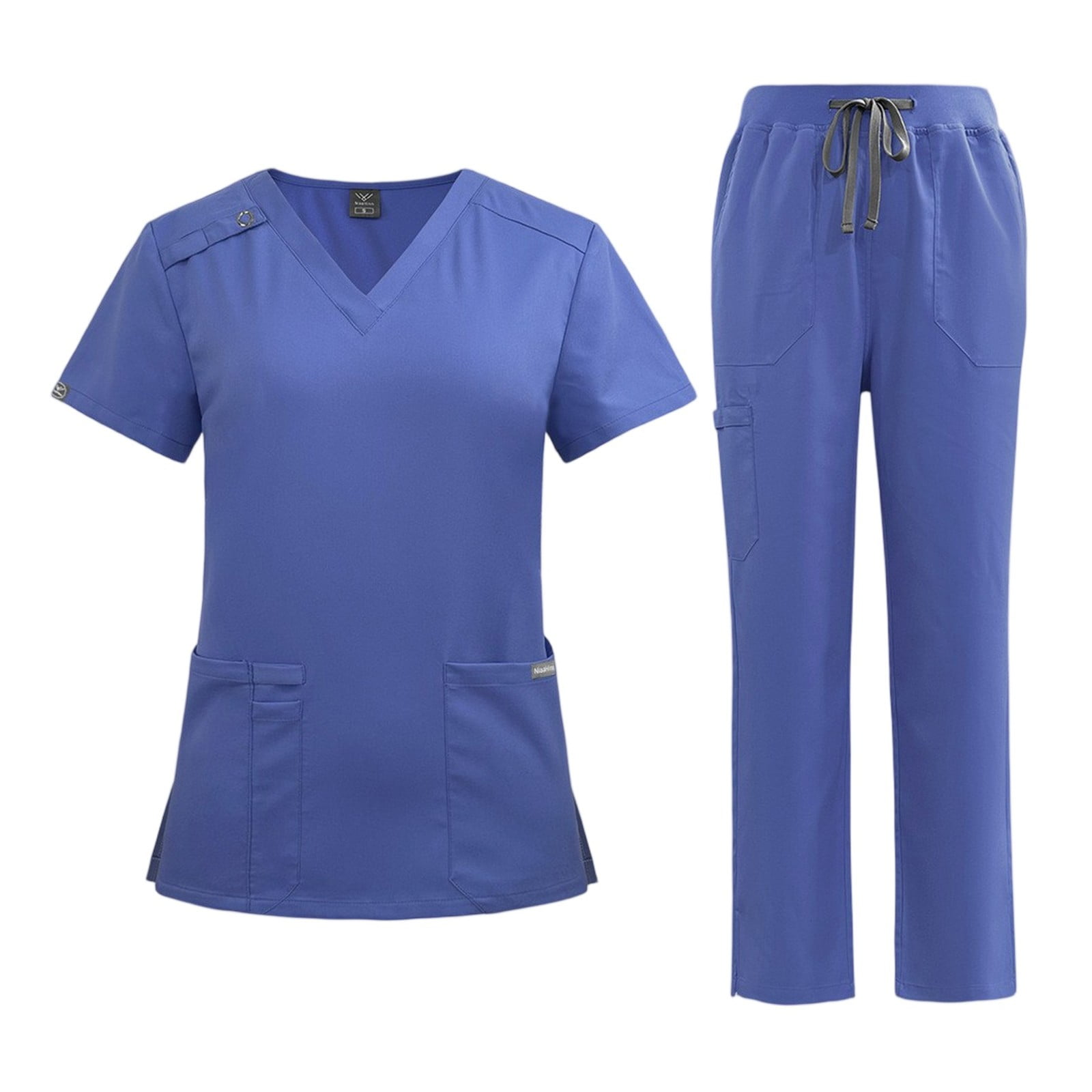 Women's Scrub Sets, Modern V Neck Scrub Top & Jogger Pant with 8 ...