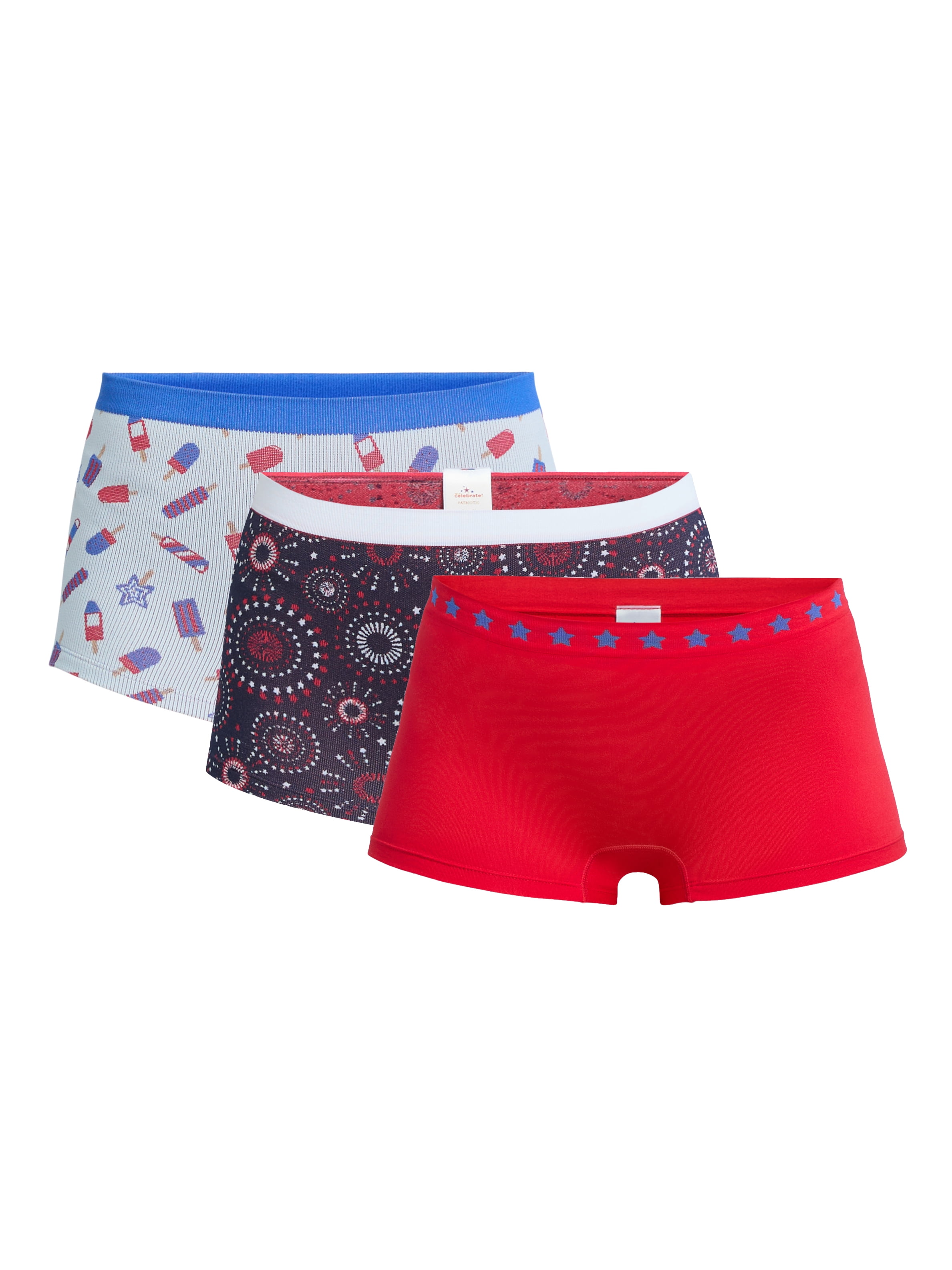 Women’s Seamless Boyshort Panties from Way to Celebrate, 3-Pack, Sizes ...