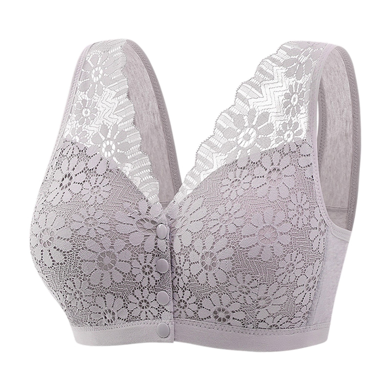 Women's Seamless Front Adjustable Yoga Bra with Lace Edge for ...