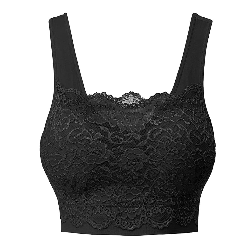 Women's Seamless Lace Bra Womens Bras Comfortable Padded Top with Front ...