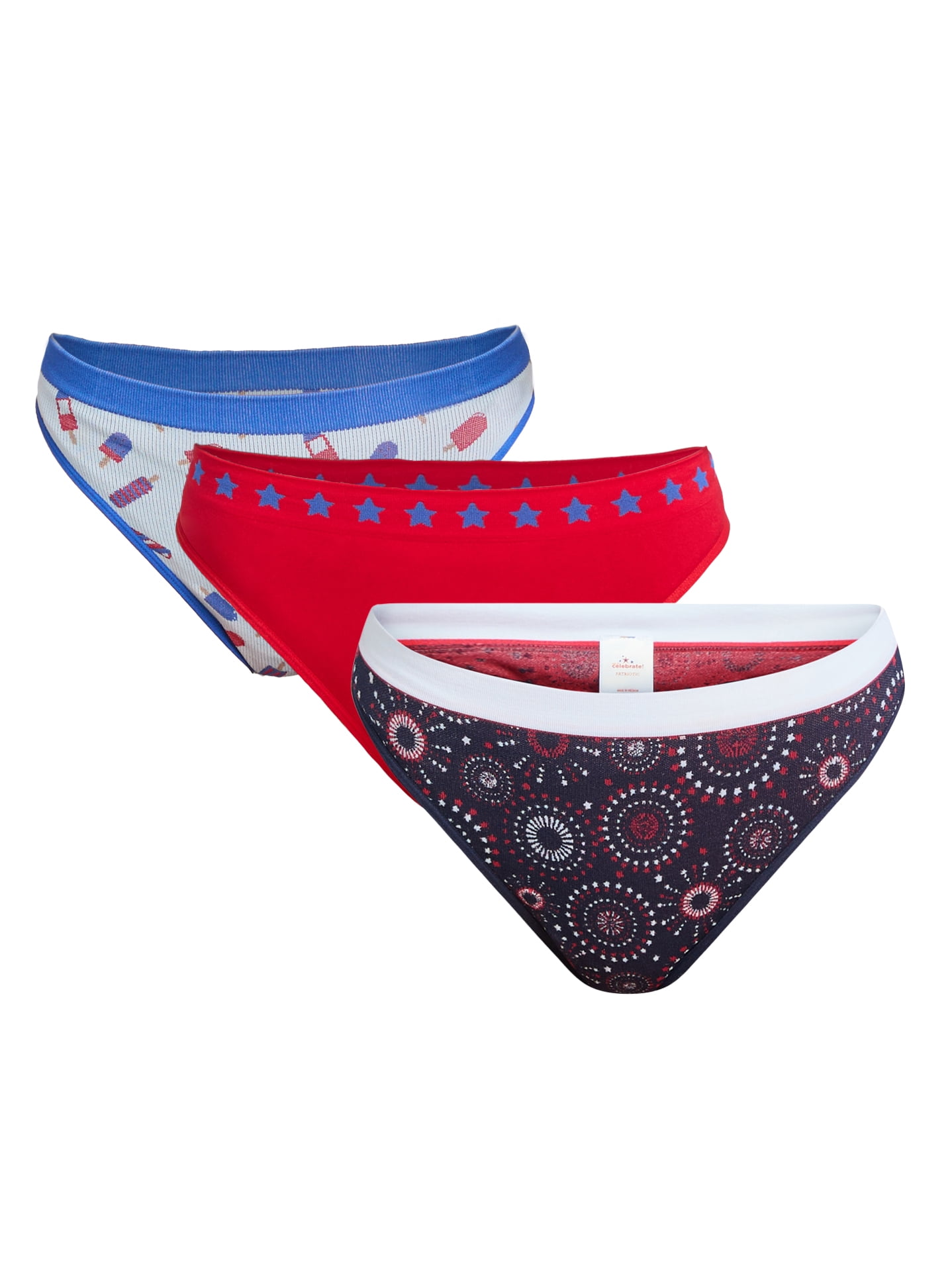 Way to Celebrate Women’s Seamless Thong Panties, 3-Pack, Sizes S-XXL ...