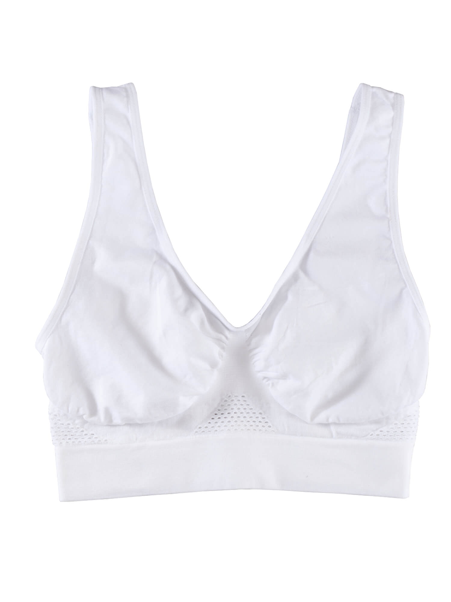 Women’s Seamless Wireless Cooling Comfort Bra, White, 2XL - Walmart.com