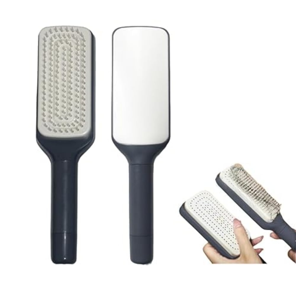 Portable Rotating Hair Brush With Retractable Bristles, Anti-static ...