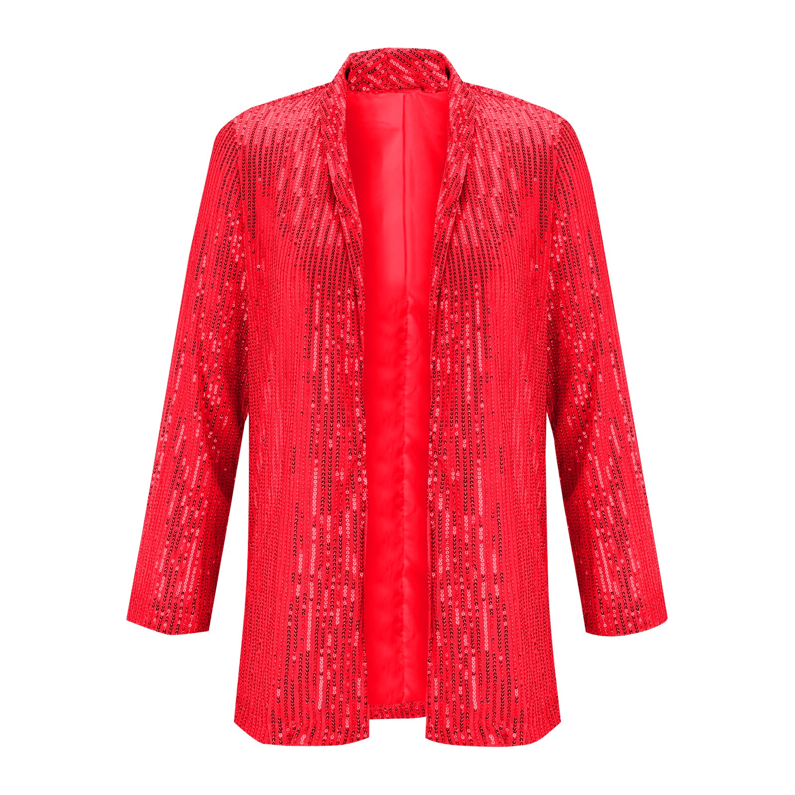 Women's Sequins Open Front Jacket, Long Sleeve Glitter Cardigan, Shiny ...