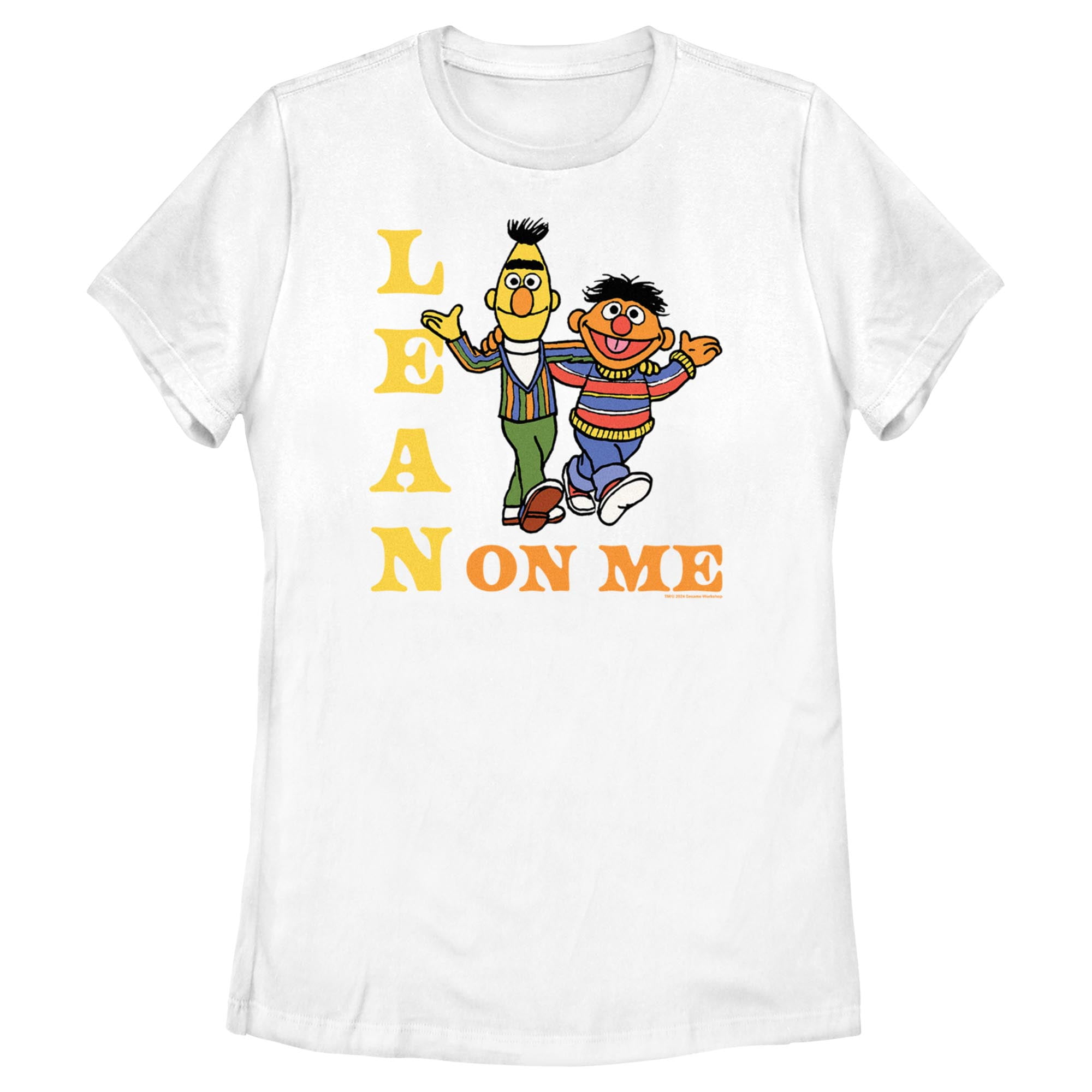 Women's Sesame Street Bert and Ernie Lean On Me Graphic T-Shirt ...