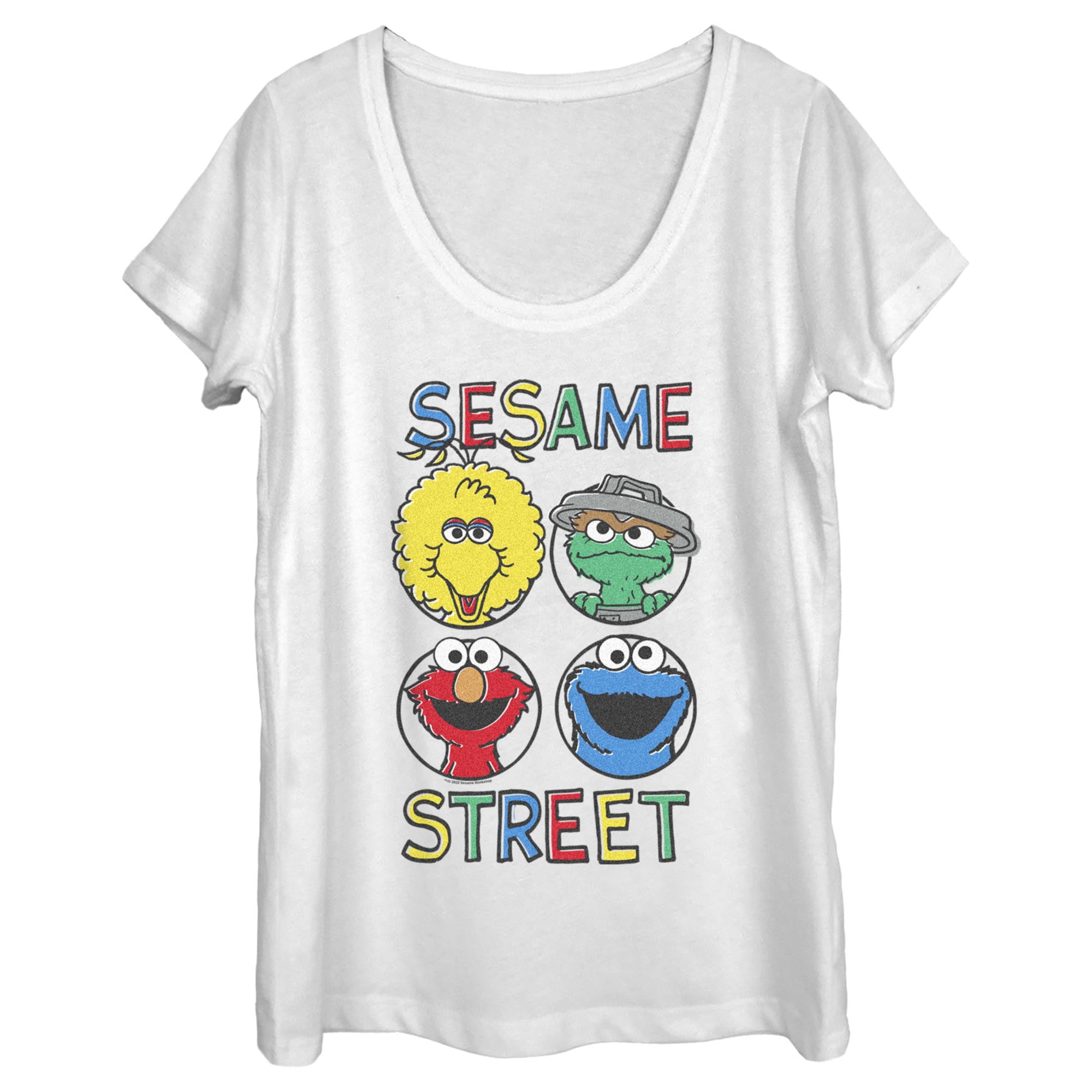 Women's Sesame Street Four Circle Grid Graphic T-Shirt - Walmart.com