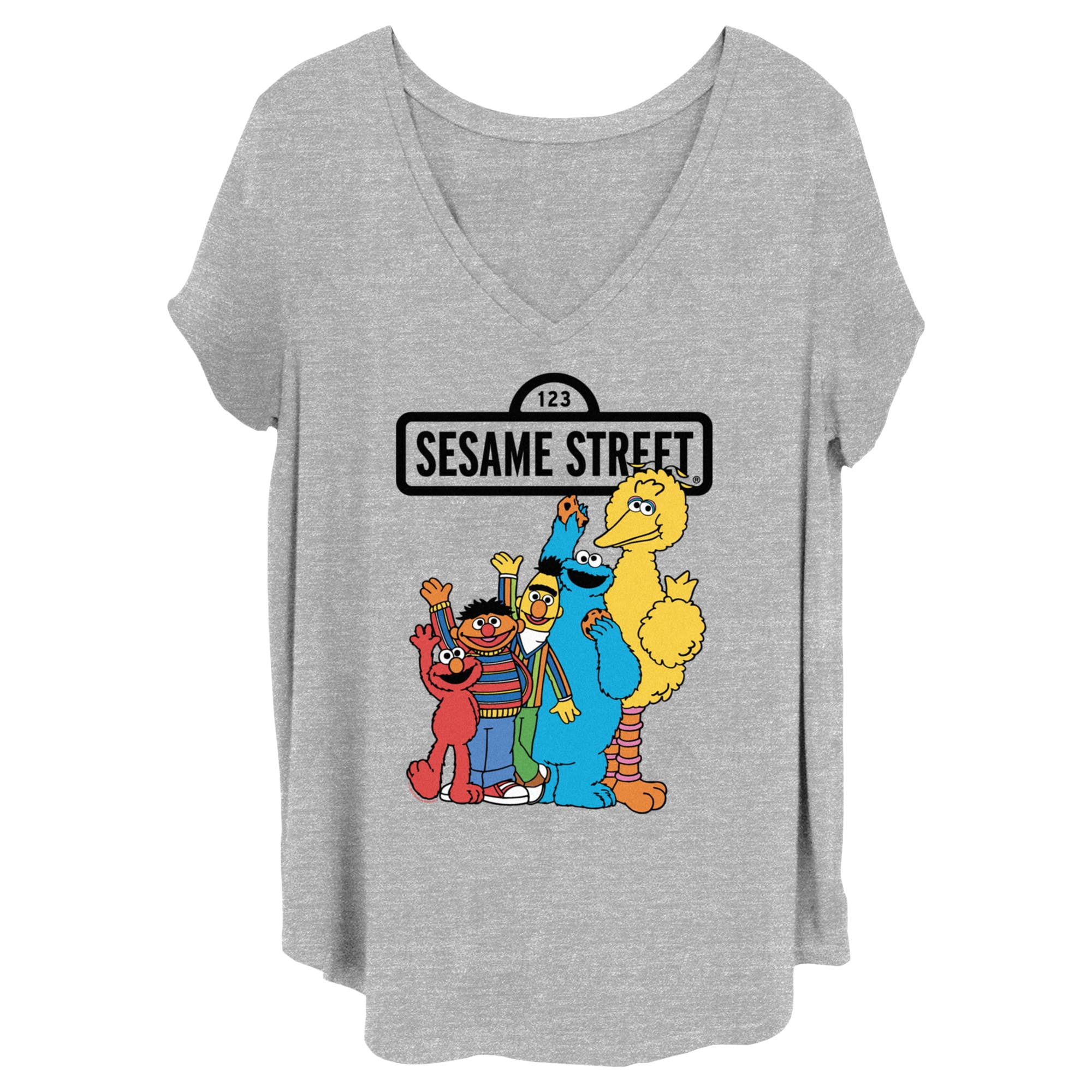 Women's Sesame Street Friend Group Wave Graphic T-Shirt - Walmart.com