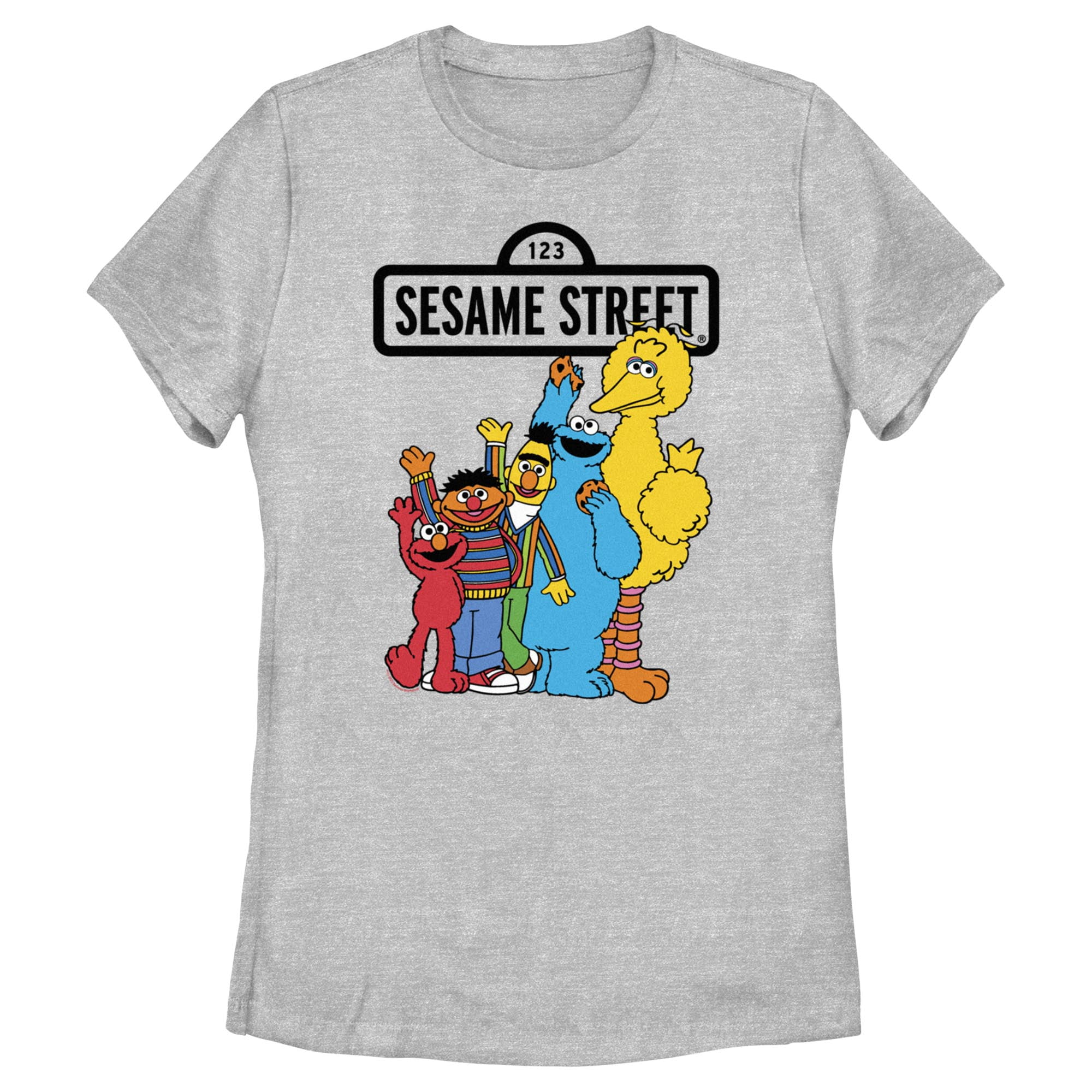 Women's Sesame Street Friend Group Wave Graphic T-Shirt - Walmart.com