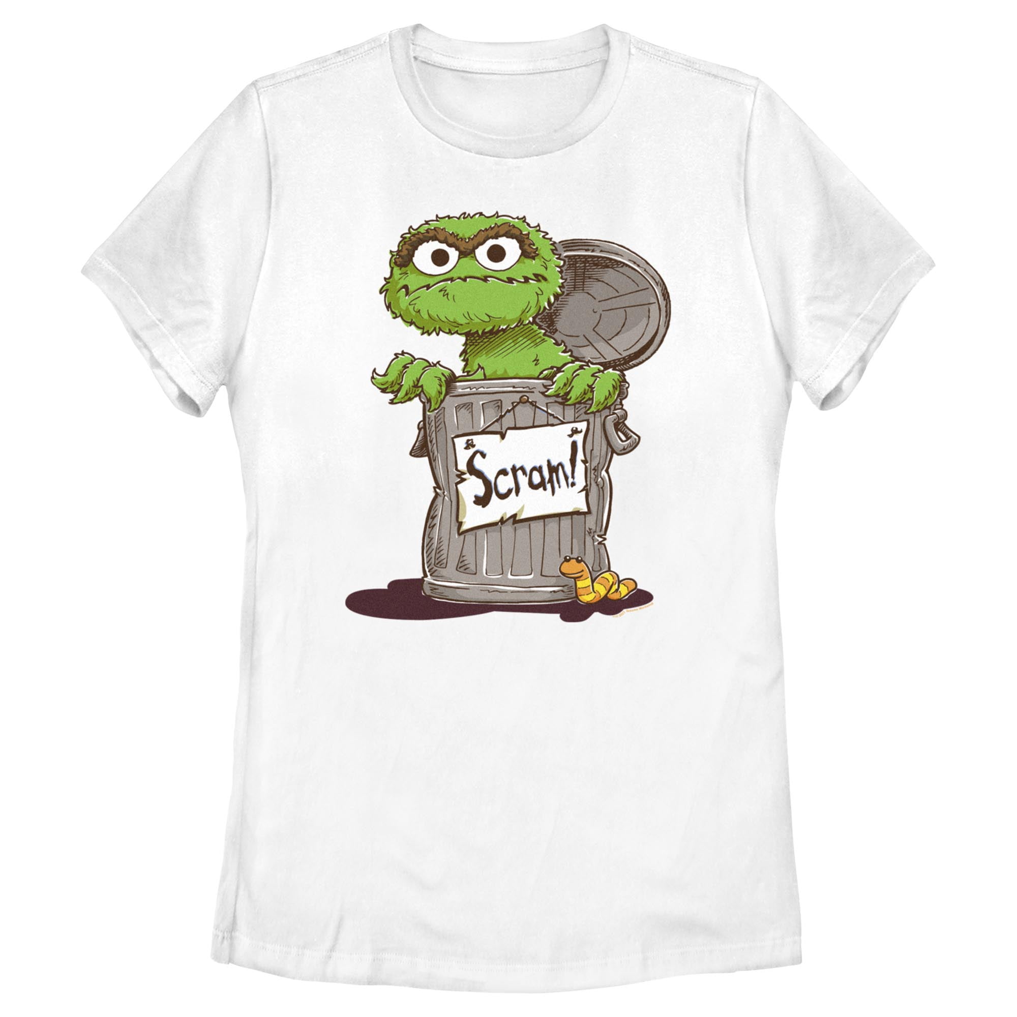 Women's Sesame Street Oscar Scram Sign Graphic T-Shirt - Walmart.com