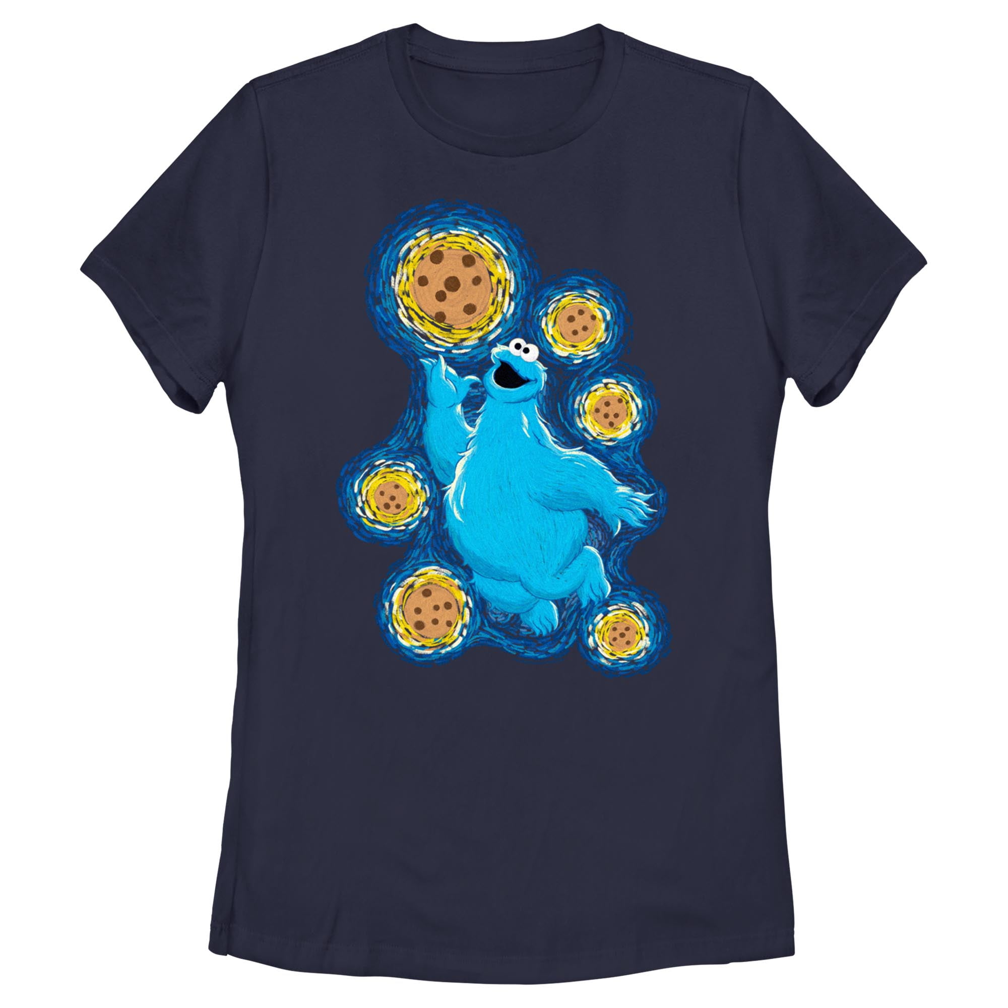 Women's Sesame Street Starry Night Cookie Monster Graphic T-Shirt ...