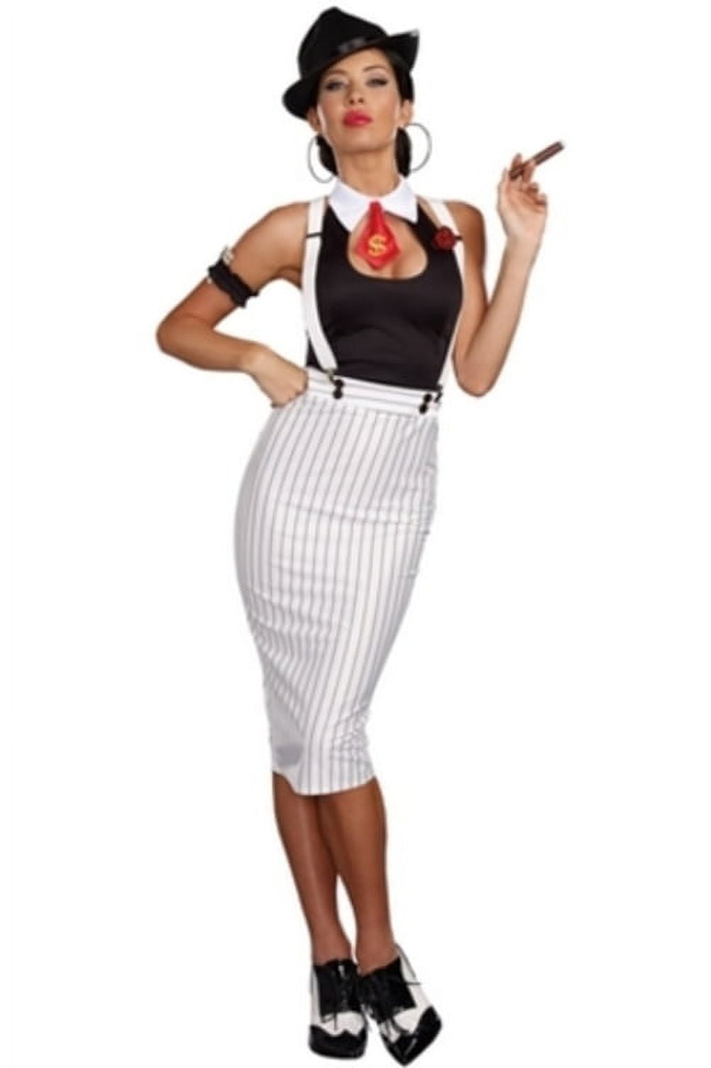 Women's Sexy 1940s Rich Mafia Mob Crime Boss Dress Costume X-Large 14 ...