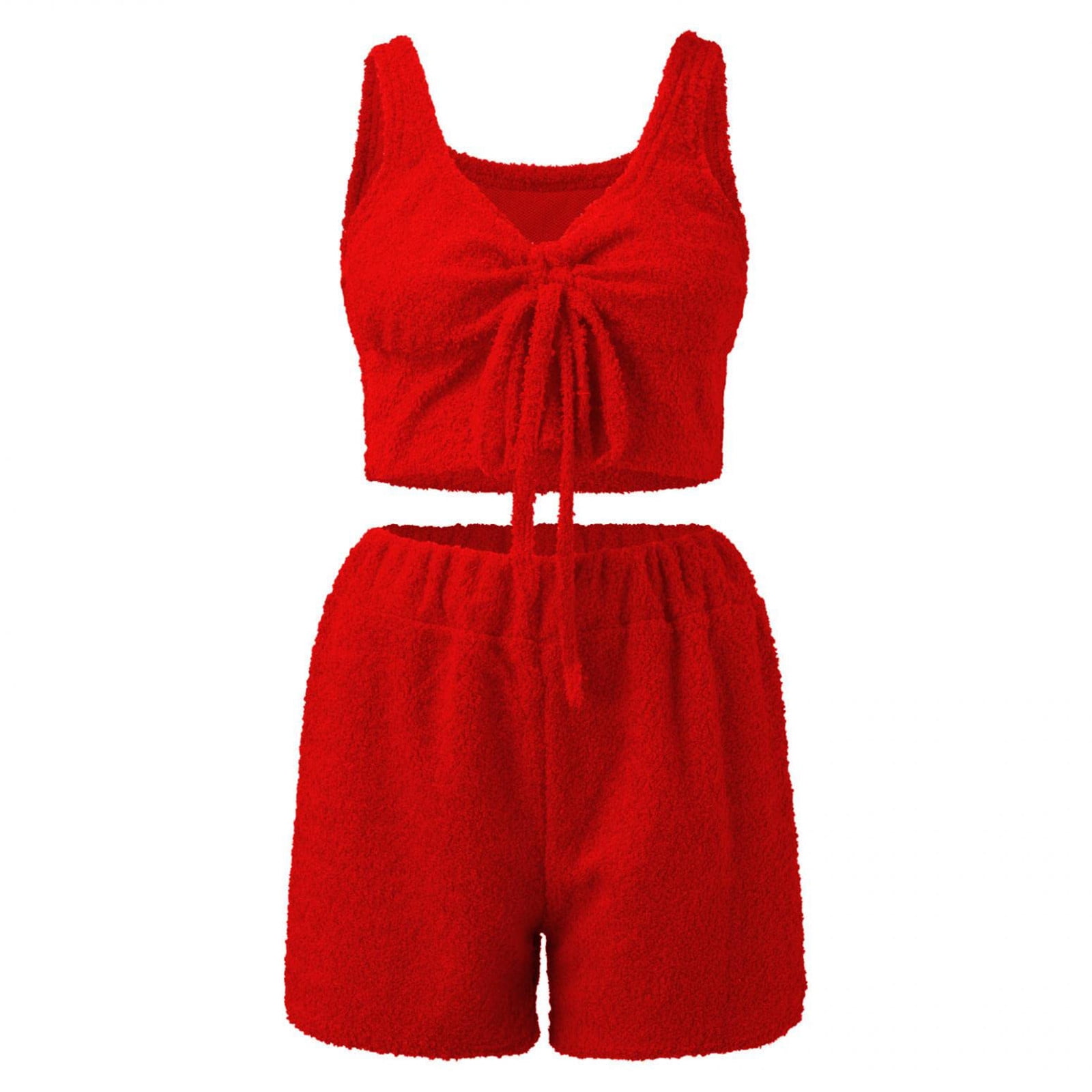 Women's Fuzzy Fleece 3 Piece Outfits Pajamas Soft Cardigan Coat Jacket ...