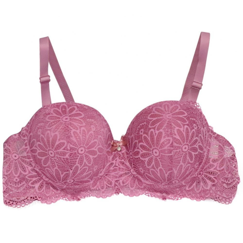 Women's Sexy Half Cup Lace Bra Underwired on Gathered Anti-exterior ...