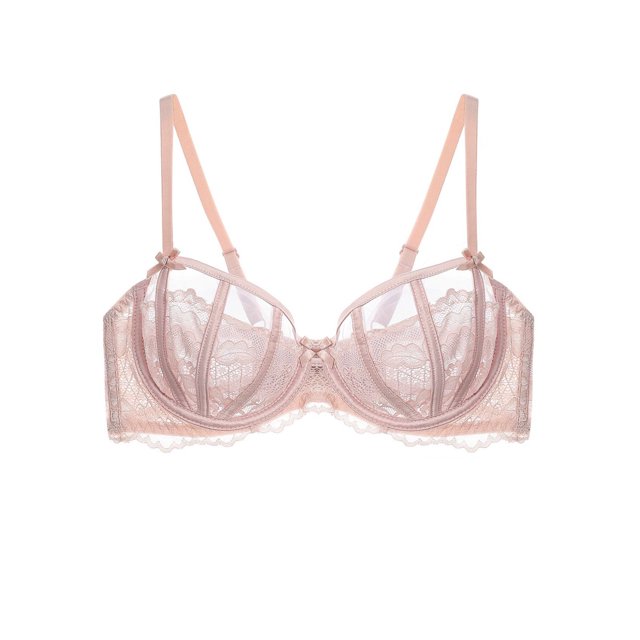 Women's Sexy Lace Bra Underwire Balconette Unlined Demi Sheer Plus Size（Pink,36B) - Walmart.com