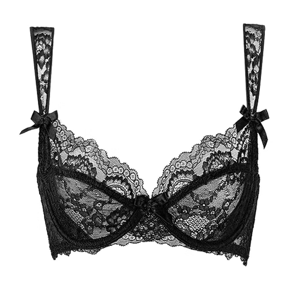 Women's Sexy Lace Bra Unlined Underwire Lace Embroidered Non Padded ...