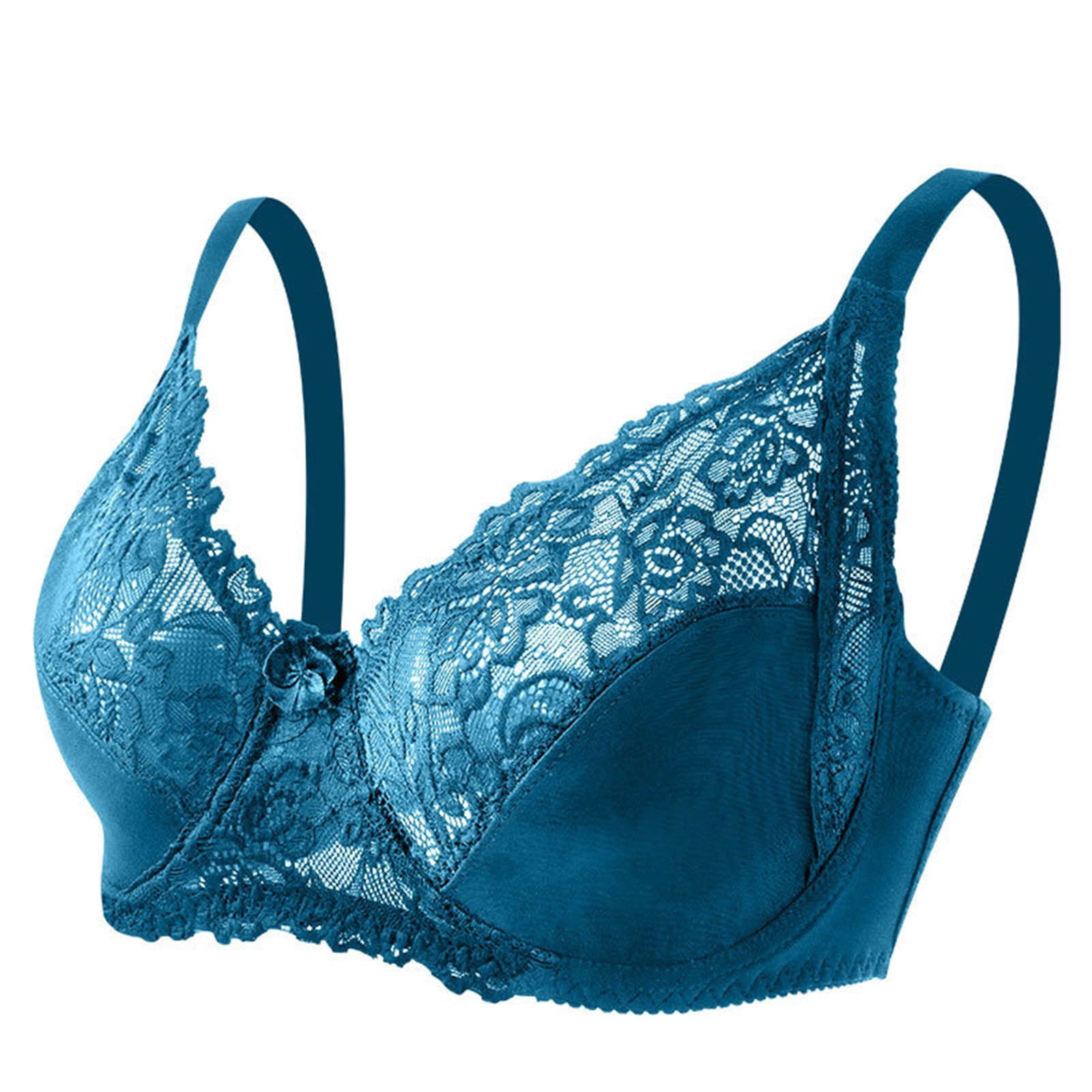 Womens Sexy Lace Bra Wirefree Balconette Unlined Demi Bras Plus Size