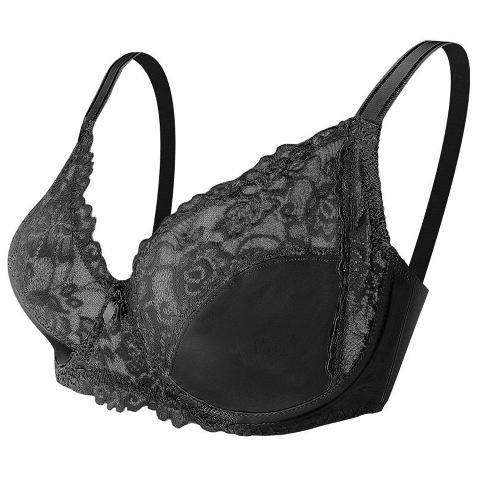Women's Sexy Lace Bra Wirefree Balconette Unlined Demi Bras Plus Size Push Up Padded Seamless ...