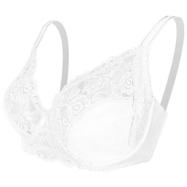 Women's Sexy Lace Bra Wirefree Balconette Unlined Demi Bras Plus Size ...