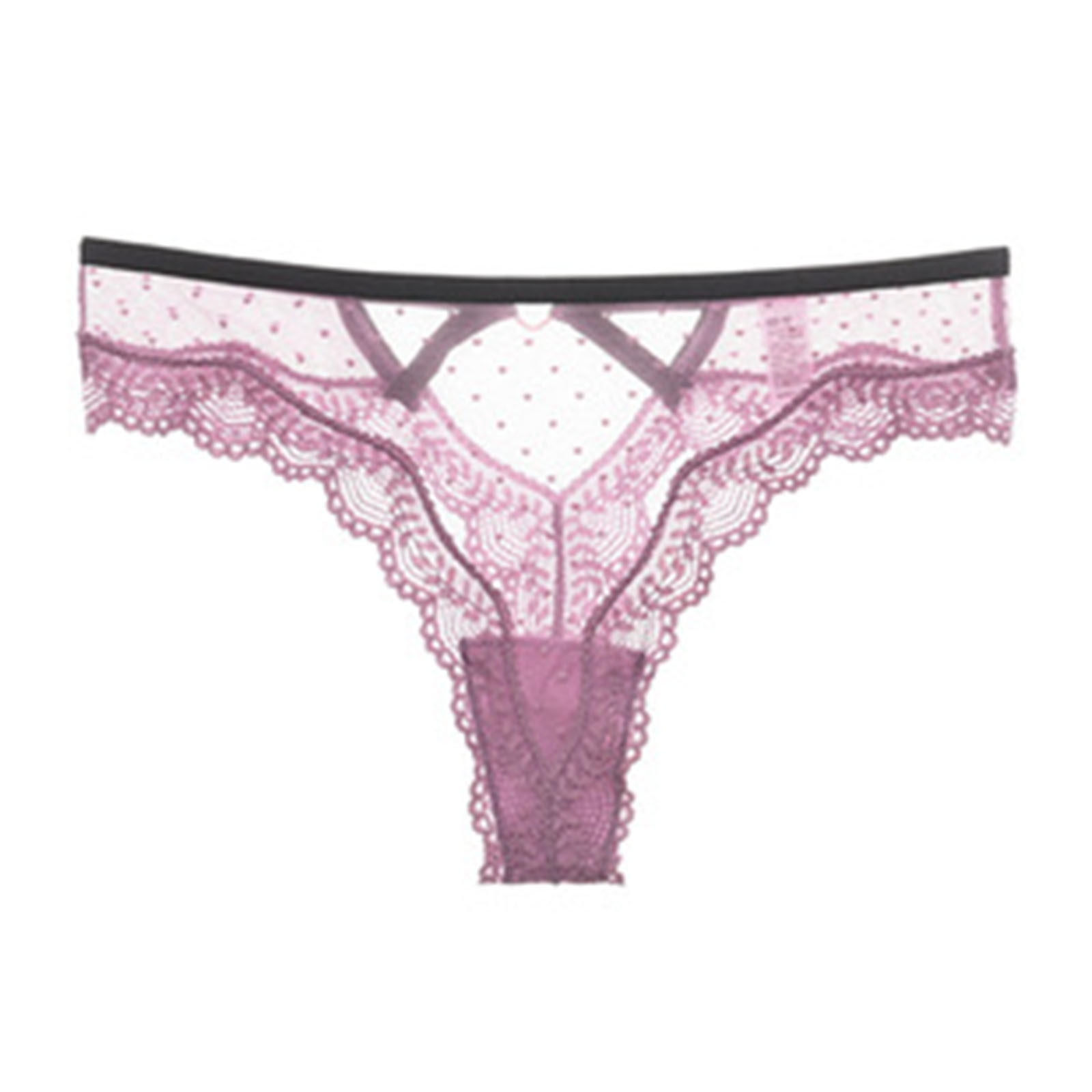 Women's Sexy Sheer Lace Thongs T-Back Lace Trim Lingerie Underwear Thin ...