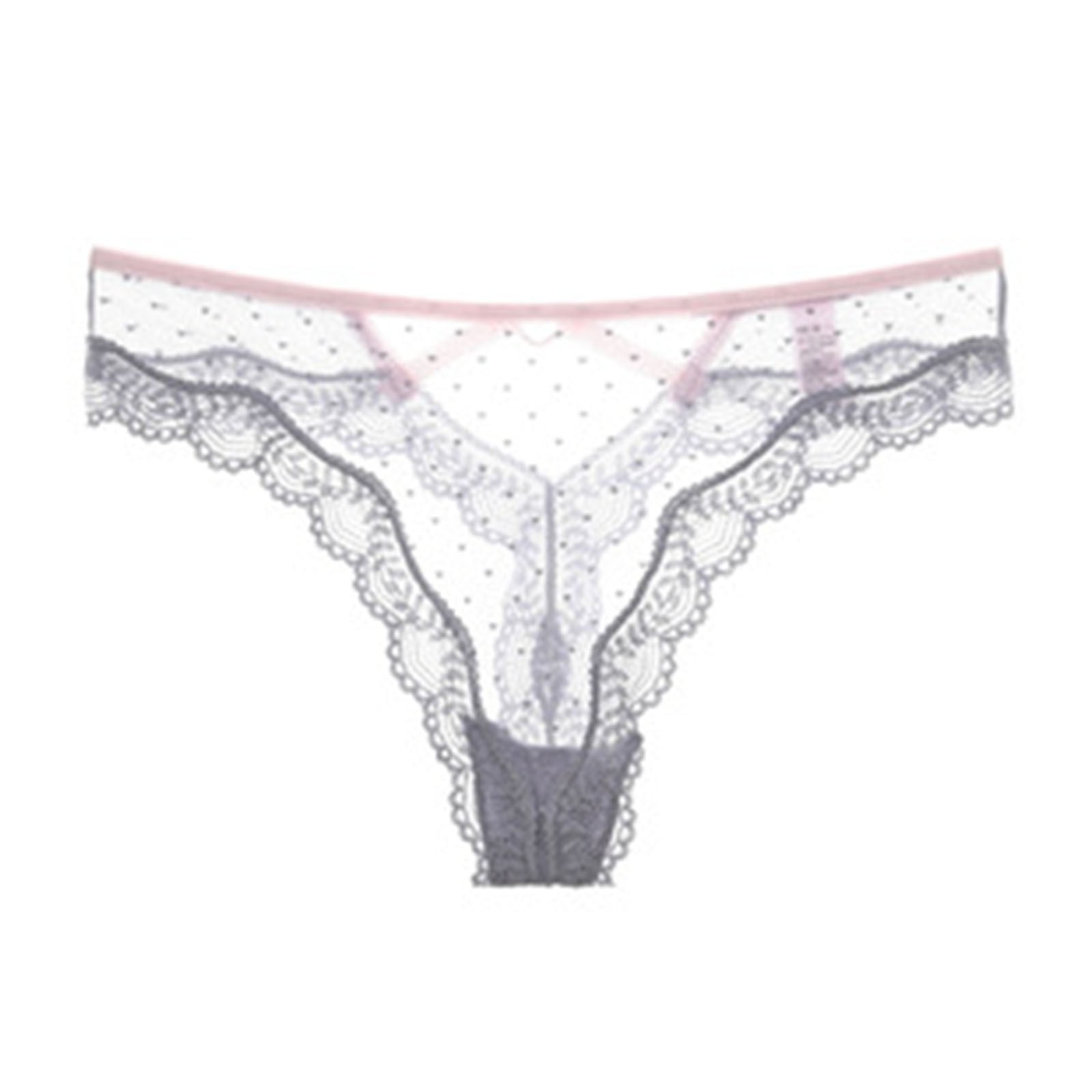 Women's Sexy Sheer Lace Thongs T-Back Lace Trim Lingerie Underwear Thin ...