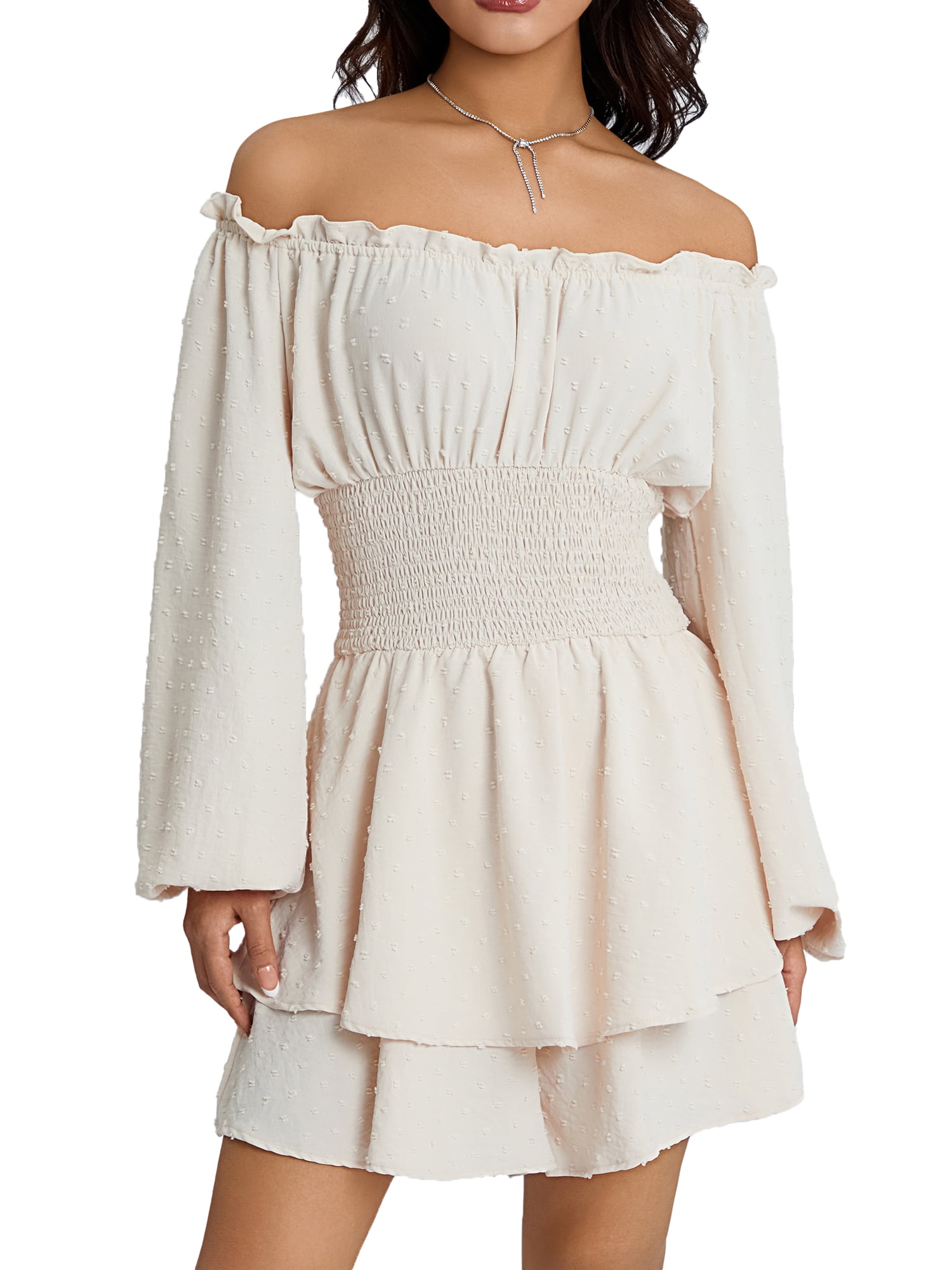 Women's Sexy V Neck Loose Ruched Long Sleeve Lace Boat Neck Faux Wrap ...