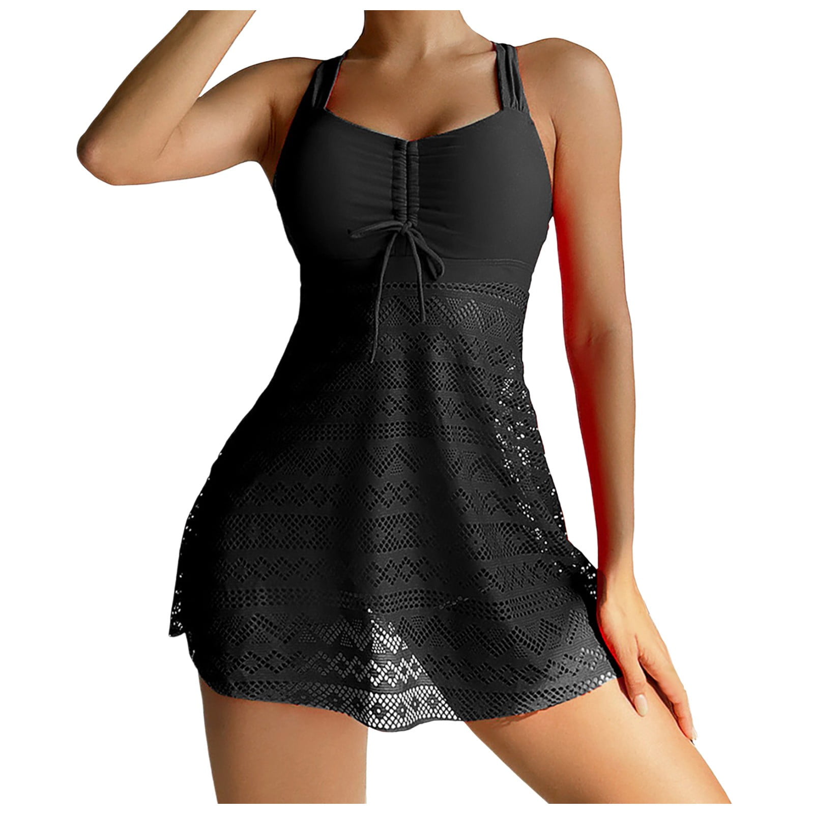 Women's Sexy V Neck Swimsuits Push Up Swimwear With Cups Mesh Monokini ...