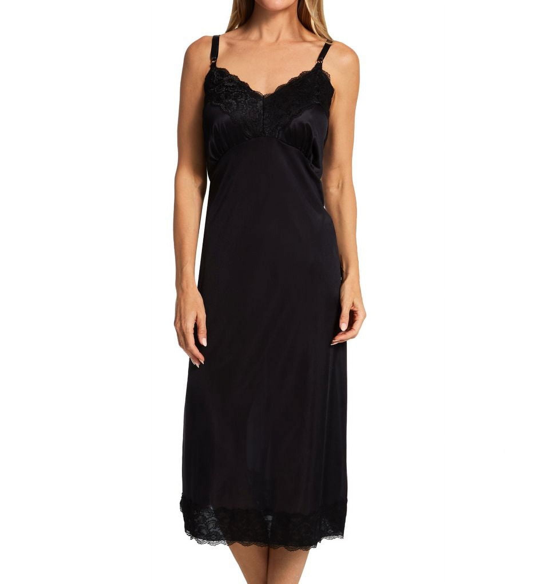 Women's Shadowline 1360 Full Slip With Wide lace (Black 38) - Walmart.com