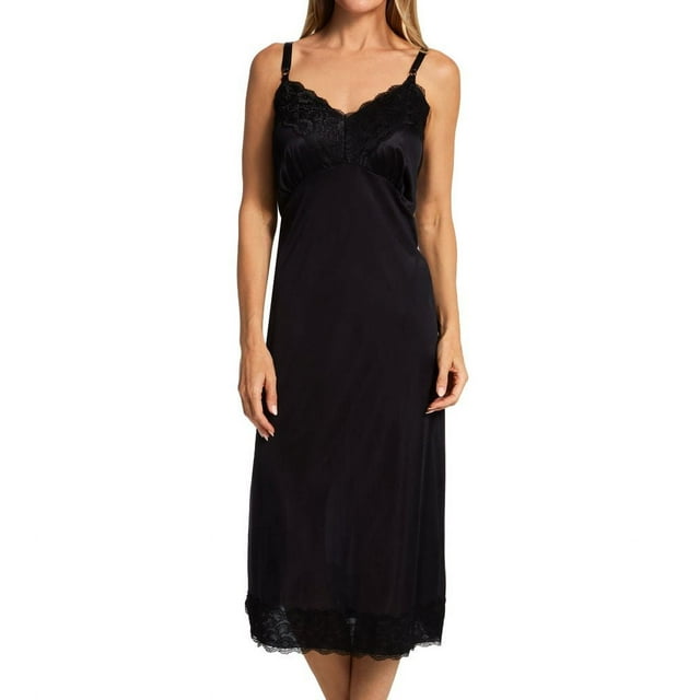 Women's Shadowline 1360 Full Slip With Wide lace (Black 40) - Walmart.com