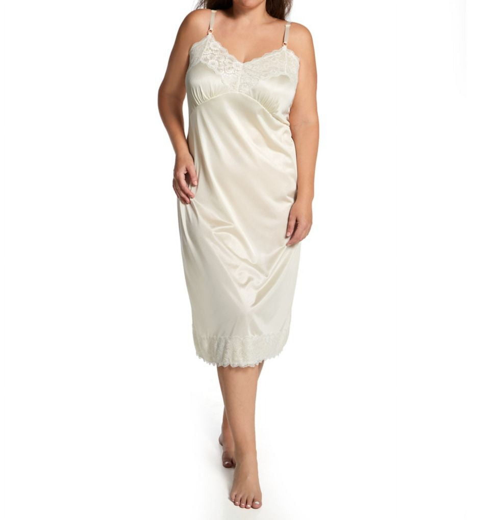 Women's Shadowline 1360X Plus Size Full Slip with Wide Lace (Beige 44 ...